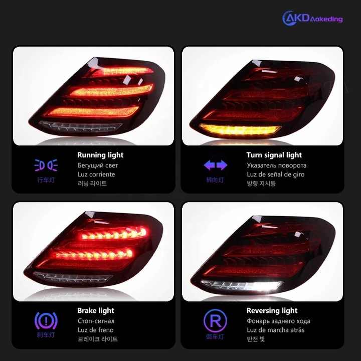 E-class W213 LED Rear Tail Lights 2016-2020 Upgrade Belt Streamer ...