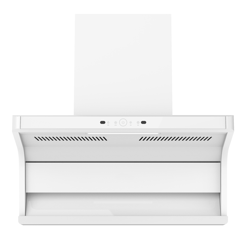 L-Shape Hood Kitchen Chimney Cooker Range Hood Black Tempered Glass L ...