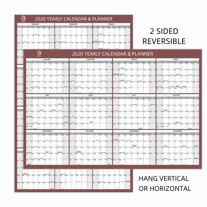 022-4B1 Double sided laminated calendar academic wall calendar large ...