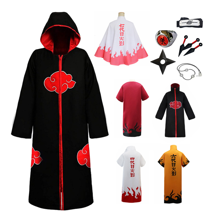 Halloween Anime Cosplay - Akatsuki Organization Red Cloud Cloak