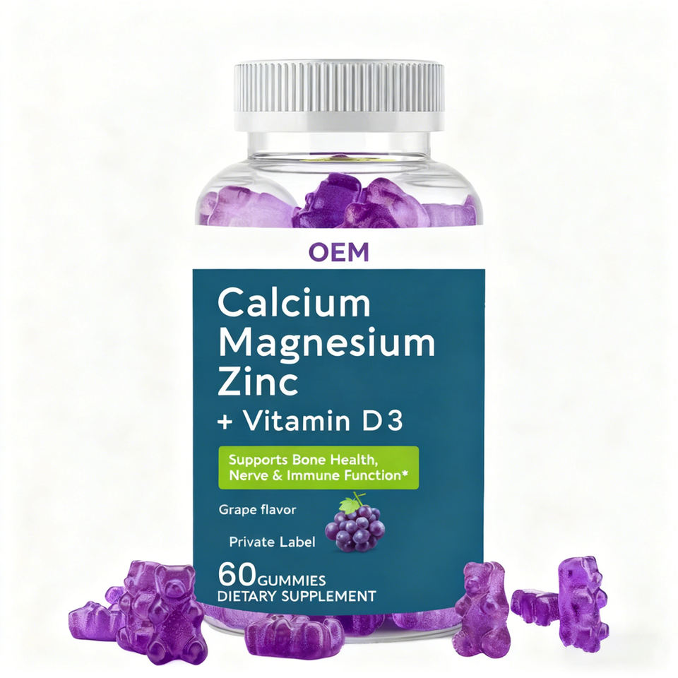 Halal Calcium Magnesium Zinc Vitamin D3 Soft Candy Gummies Supports ...