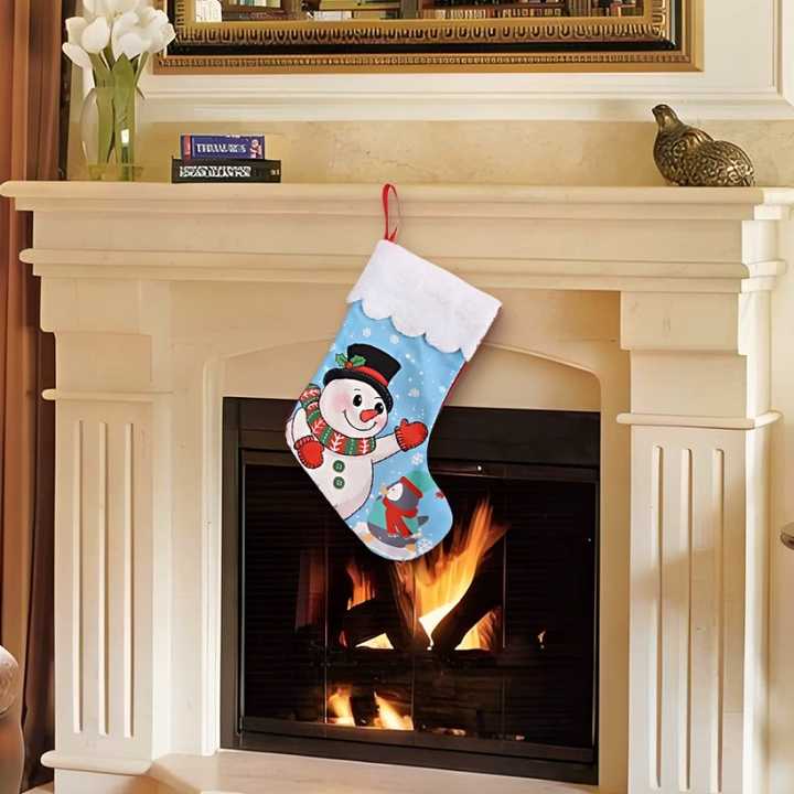 Premium Plush Christmas Stockings Gift Bags Set with Santa Claus ...