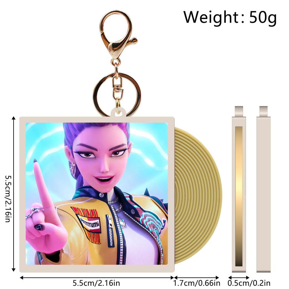 K-POP Demon Hunter Huntrix CD Vinyl Record Keychain Demo Hunters Mini ...