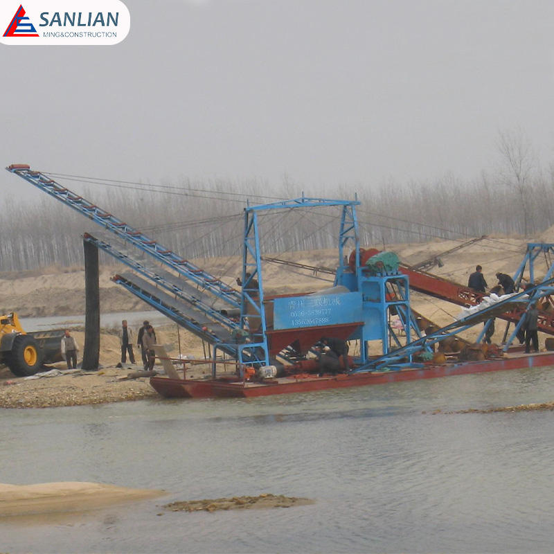 SANLIAN 10 Meter Depth Electric River Sand Dredger Gold Bucket Engine ...