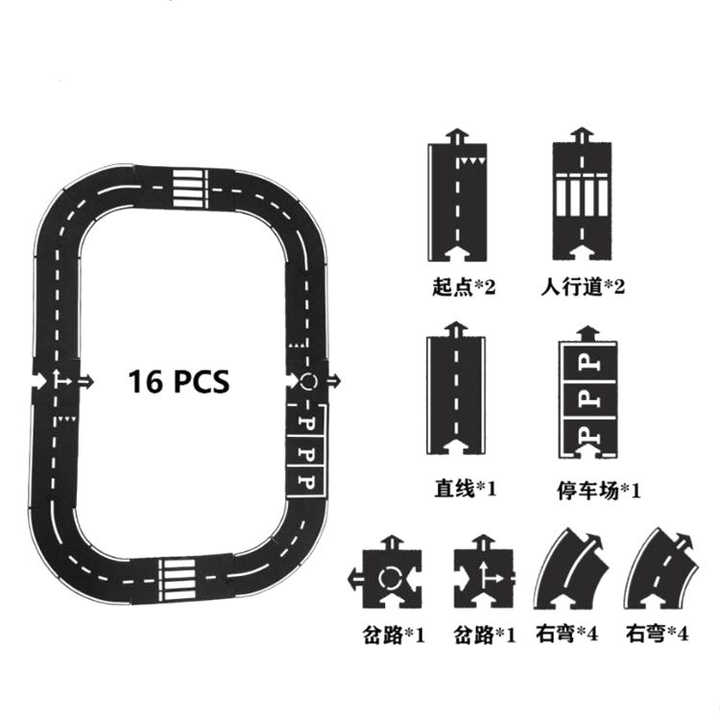 Printable Road Track - Educational Toy Soft Rubber Railway Set
