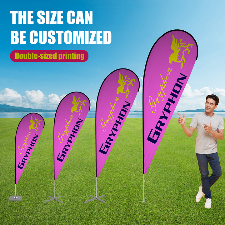 Custom Beach Feather Flags - Durable Polyester Outdoor Ads