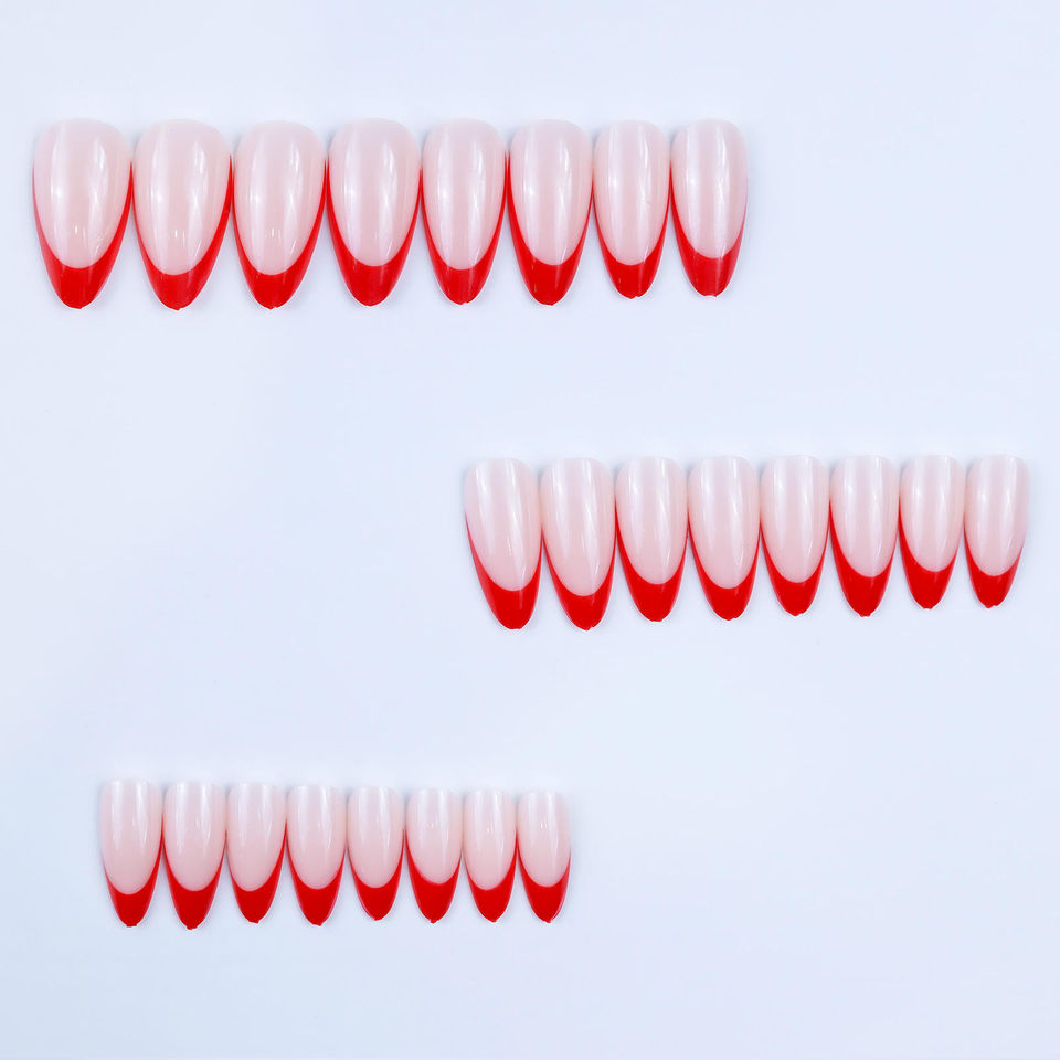 24PCS Short French Press-On Nails Reusable Custom Fake Nails Factory ...