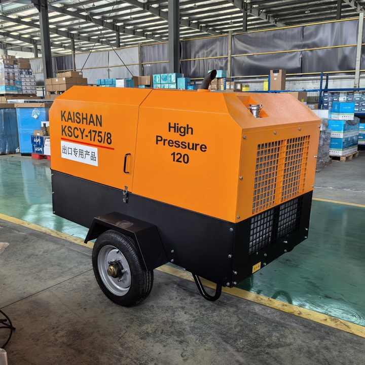 Kaishan Robust Mobile Diesel Screw Compressor with Wheels for Mining ...