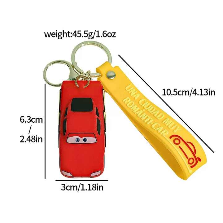 3D Kawaii Cartoon PVC Anime Keychain Mini Portable Rubber Cartoon Race ...