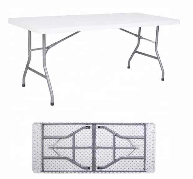 6ft Lightweight Banquet Plastic HDPE Rectangular Folding Straight Table ...