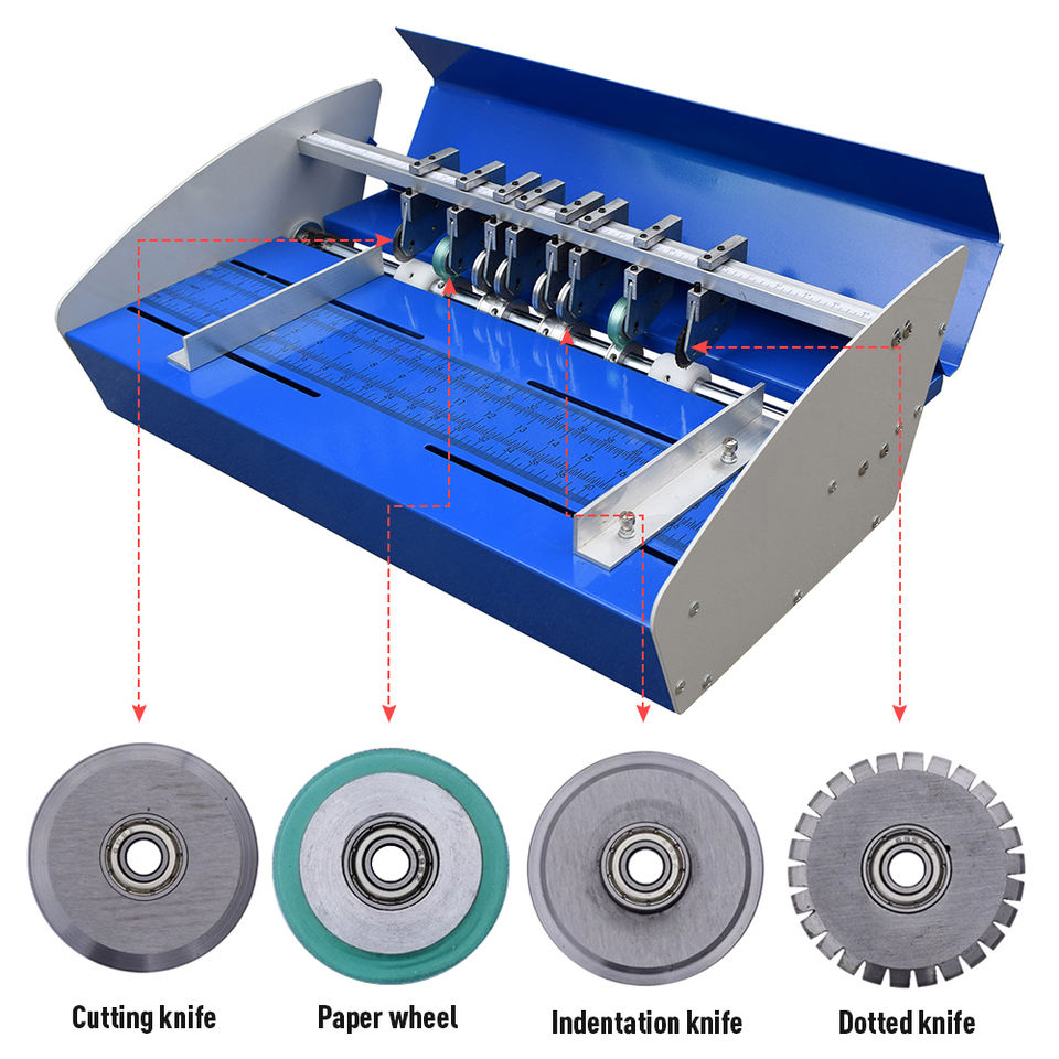 ZEQUAN 480mm Electric Paper Folding & Scoring Machine Speed A3/A4 Size ...