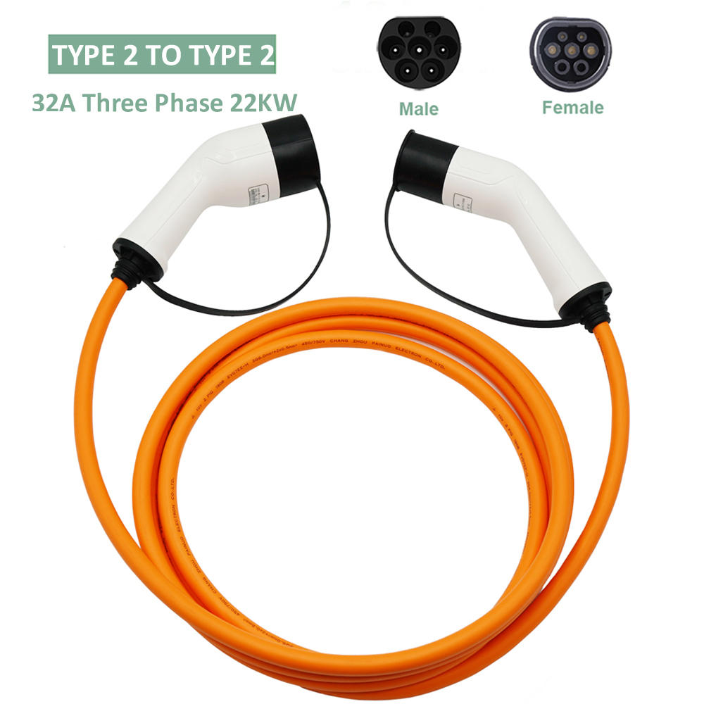 EV Charging Cable Type 2 To Type 2 32a Electric Vehicle Mode 3 7.2kw ...