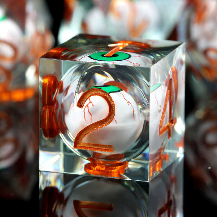 Custom DND Dice Resin Dragon Eye Liquid Core Sharp Edge Handmade Dice ...