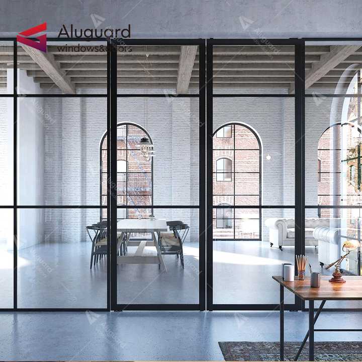 Private Residential Office Area Partition Lattice Glass Aluminum Alloy ...