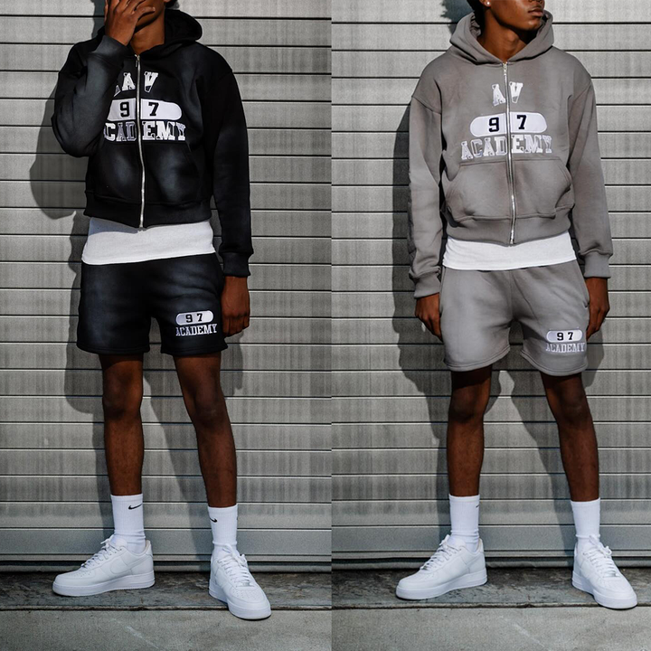 Custom Mens Summer Set Sun Faded Sweatsuit Tracksuit Baggy Oversize ...