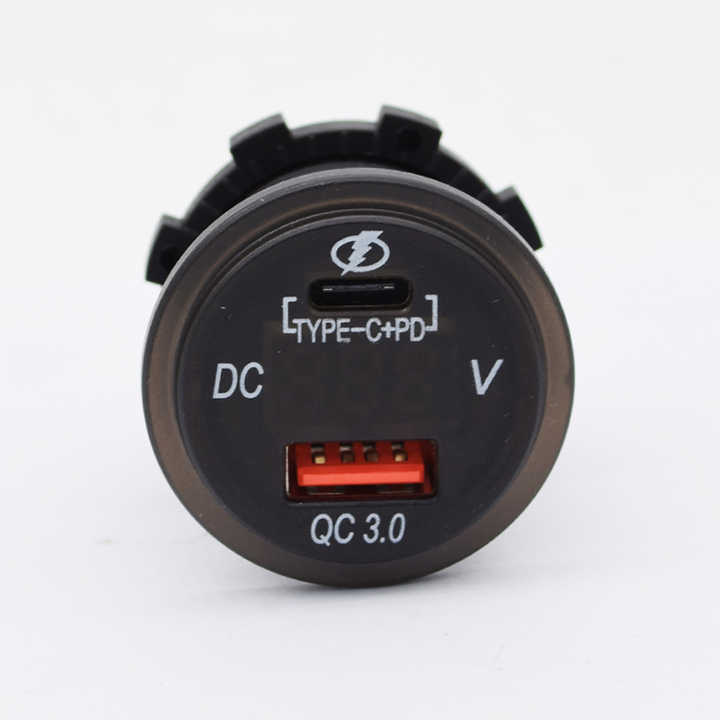 USB Type C PD + QC 3.0 Dual Car Charger Adapter 2 Port Cigarette Socket ...