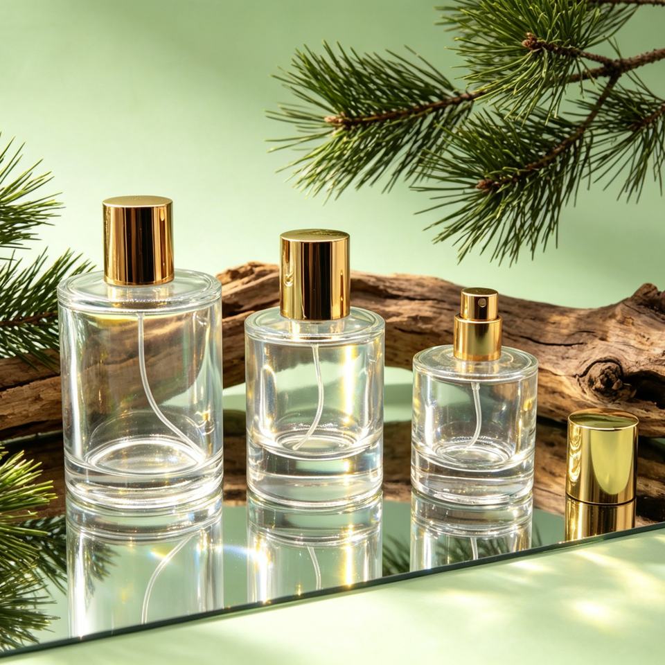 Print logo Round Perfume Oil Bottles Cosmetic clear Perfume Glass ...