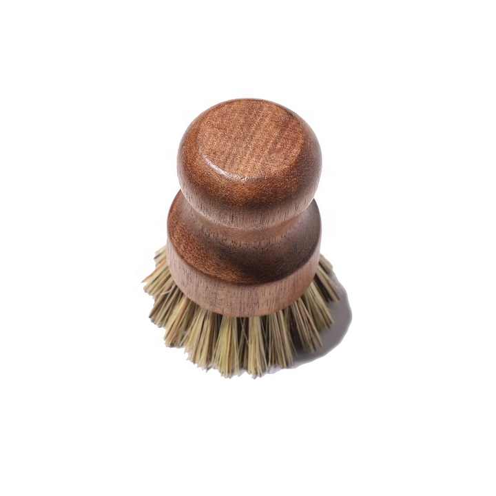 Acacia Wood Round Mini Dish Brush Natural Scrub Cleaning Brushes for ...