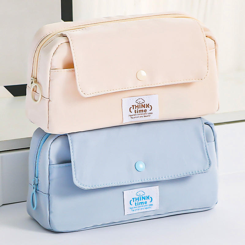 Simple High-end Stationery square Zipper Bag Student Fashion No Strap ...
