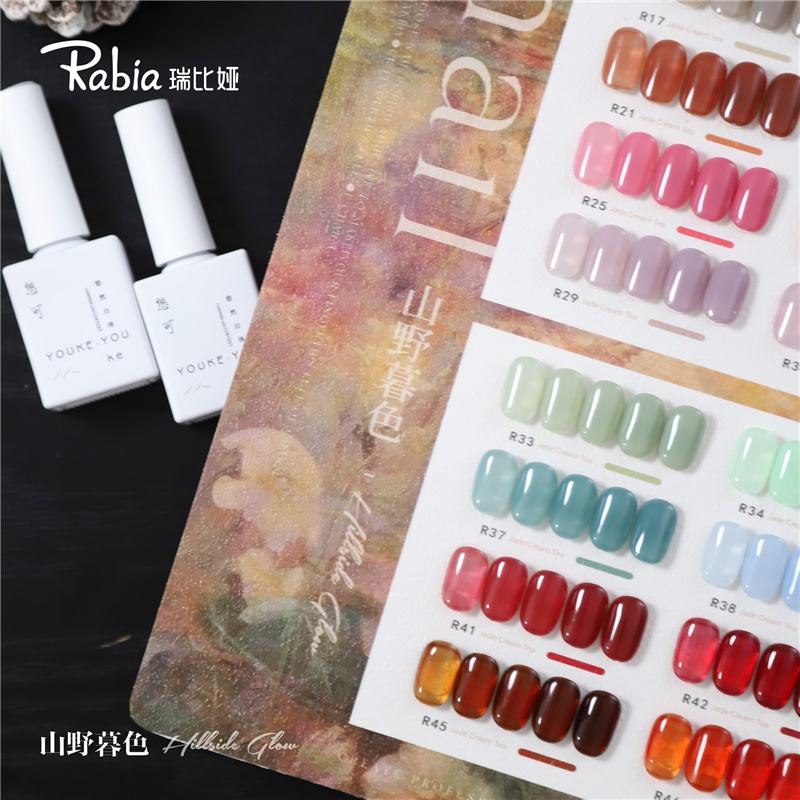 48-Color Mountain Dusk Glitter & Cat Eye Art Polish Set with Long ...