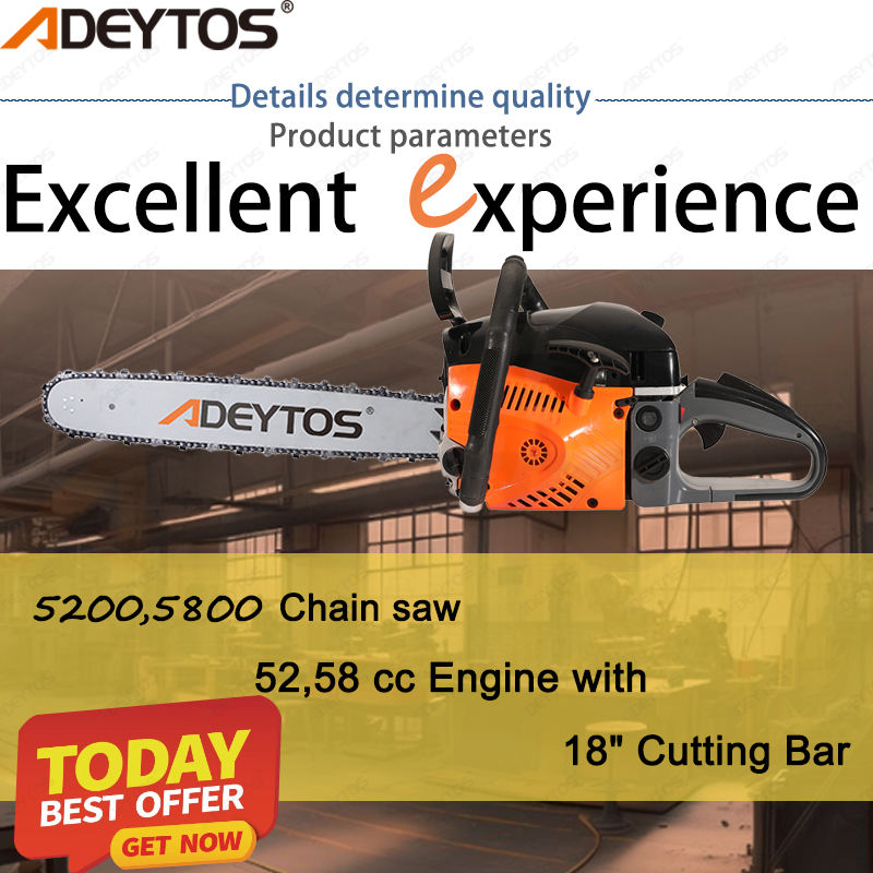 ADEYTOS Orange 52cc/58ccStroke Petrol Saw Chain 3/8 24 Inch Bar for ...