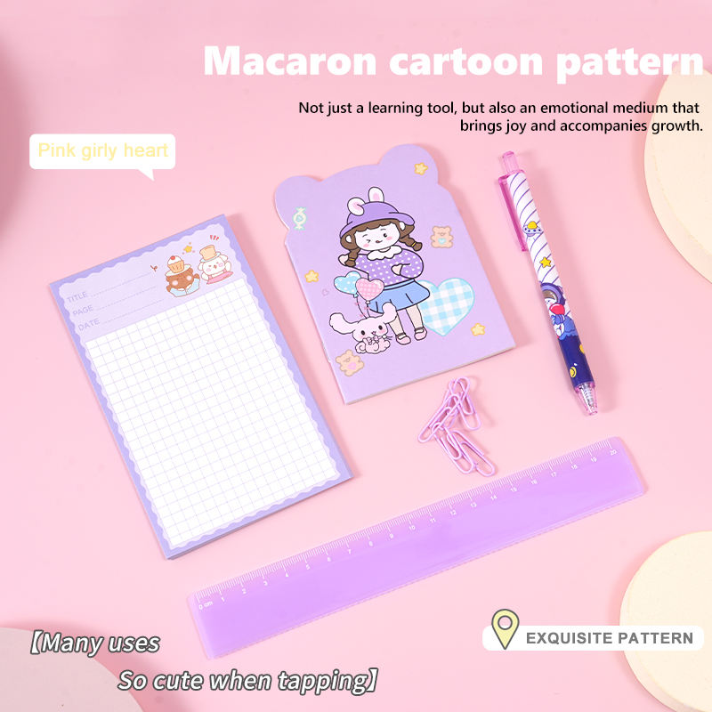Cute Cartoon Stationery Set All in One Kit with Pencil Case, Pen, Ruler ...