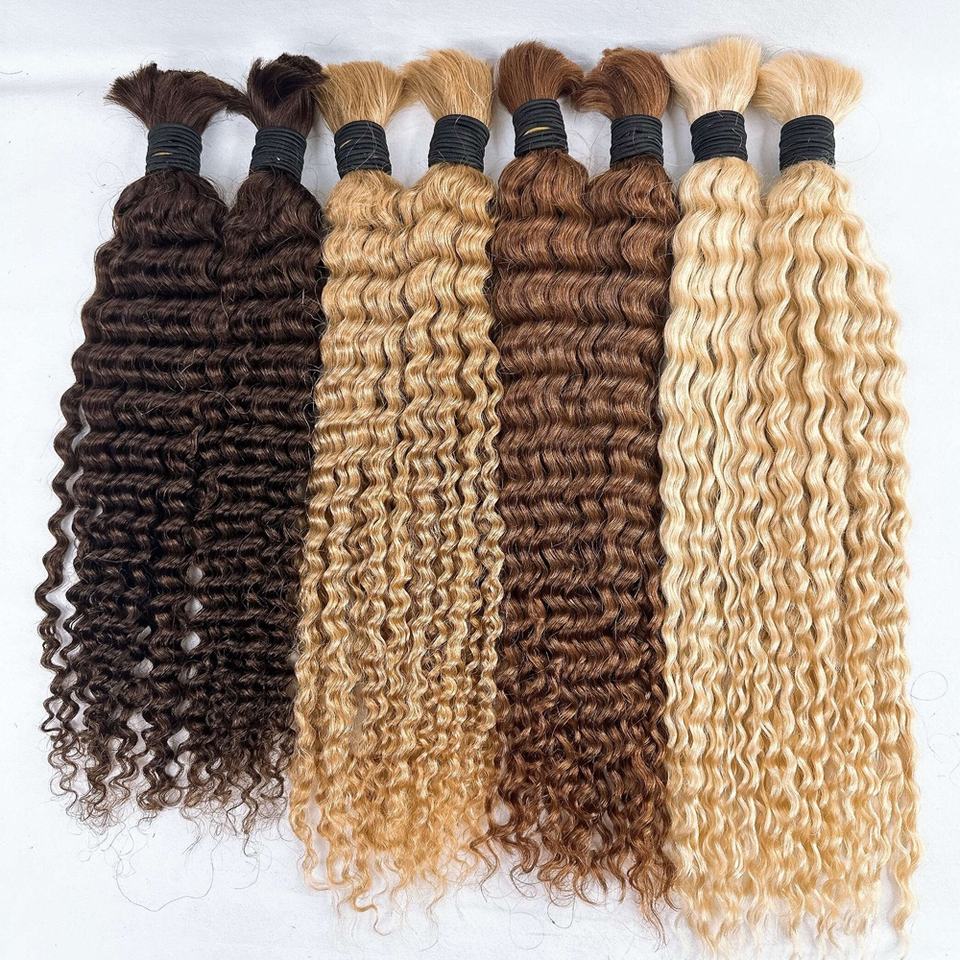 Custom Labels Hair Extensions Without Weft Boho Curls Brown Human ...