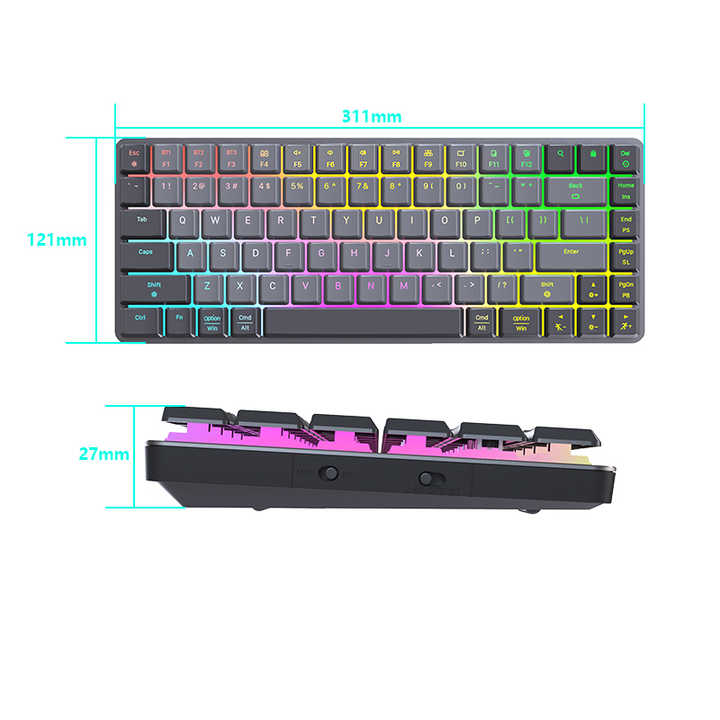 Wireless Mechanical Keyboard Triple Mode 2.4G/USB-C/Bluetooth Gaming Keyboard 86 Keys Customize ...