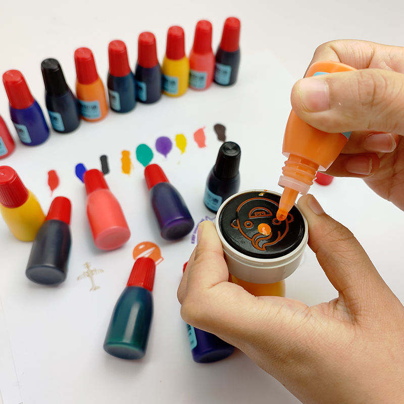 9 Colors10ml Flash Stamp Pad Refill Ink Bottle Packing Flash Stamp Self ...