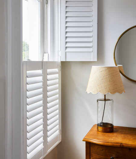 Interior Custom Double Hung Window Use 76mm Louver Window Shutter ...