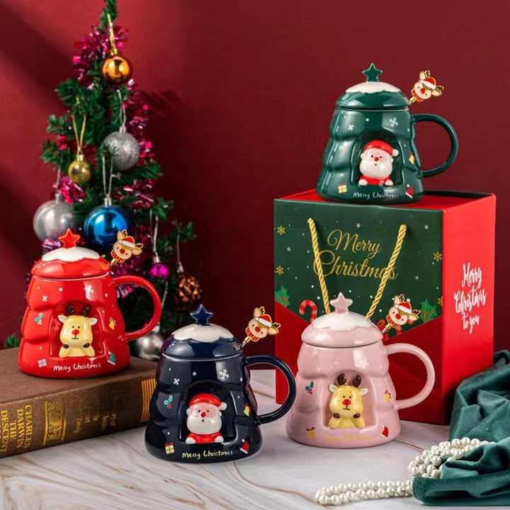Ceramic Water Cup - Cute Shaped Mugs for Christmas Gifts