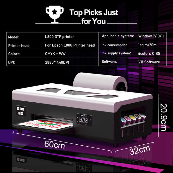 A4 Roll A3 DTF Inkjet Printer - Efficient T-Shirt Printing