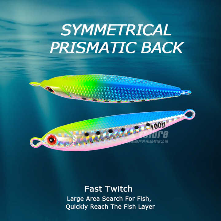New 60g 80g 100g Metal Jig Lure Lead Alloy Slow Jig Lead Fishing Baits Luminous Fishing Lure ...