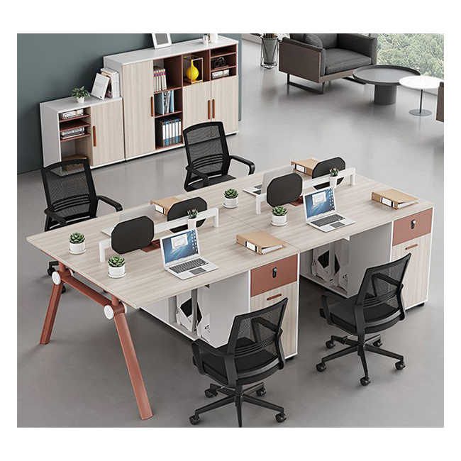 Wooden Modular Table Staff Desk Set Cubicle Workstation With Drawer ...