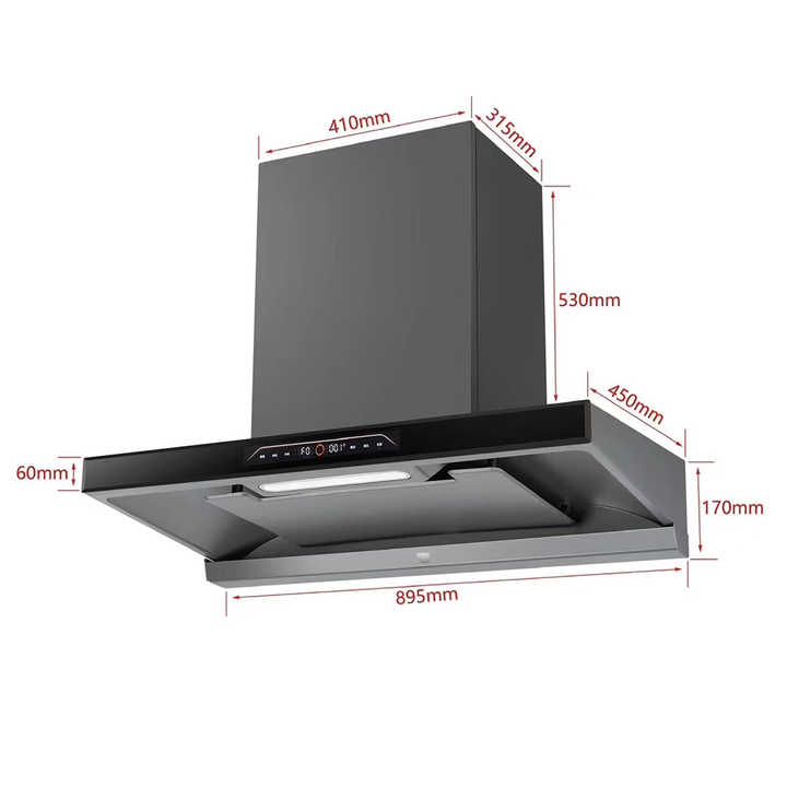 900mm Household Appliance Grey Colour T Shape Kitchen Chimney Cooker ...