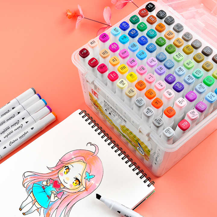 Custom Color Art Marker Pen Set - Non-Erasable 12-80 Colors