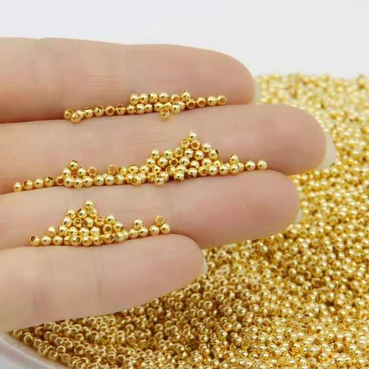 Premium Real 14K 18K Gold Spacer Beads for Jewelry Components Making ...