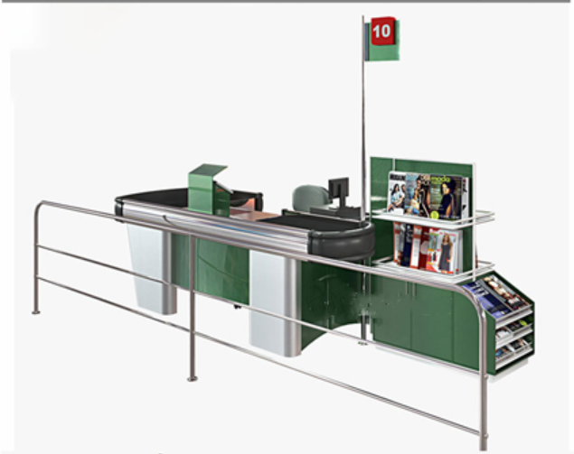 Commercial Retail Supermarket Checkout Counter with Conveyor Belt