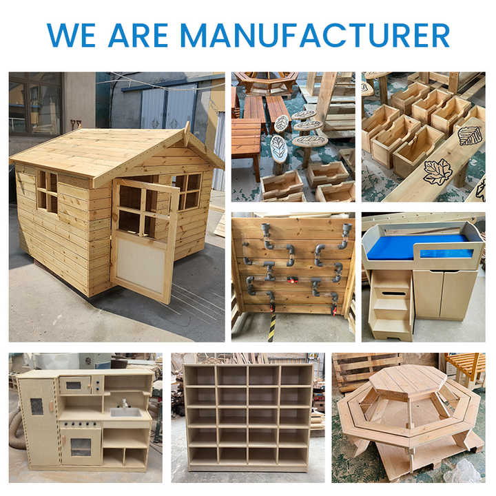 Montessori Outdoor Garden Wooden Kids Role Play Cubby House Preschool ...