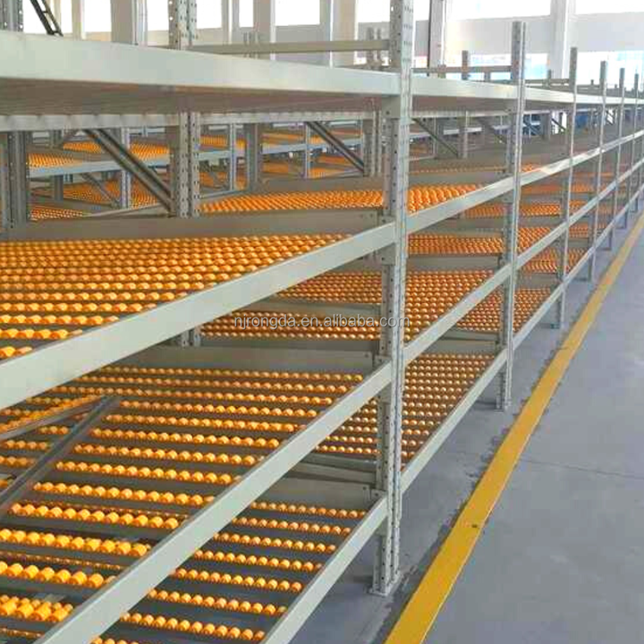 Heavy Duty Flow-through Racking Fluent Shelf Rolling Shelves Racking ...