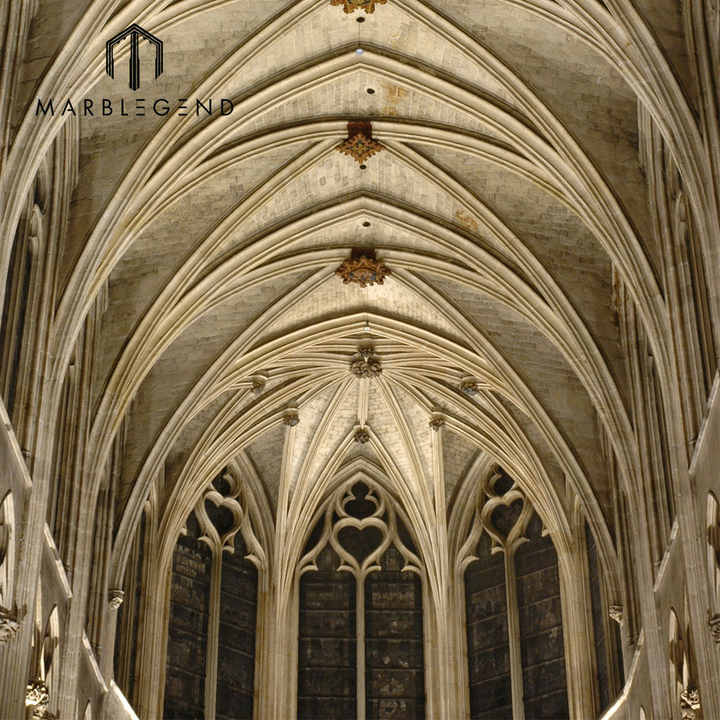Natural Stone Columns - Hallway Groin Vault Moulding