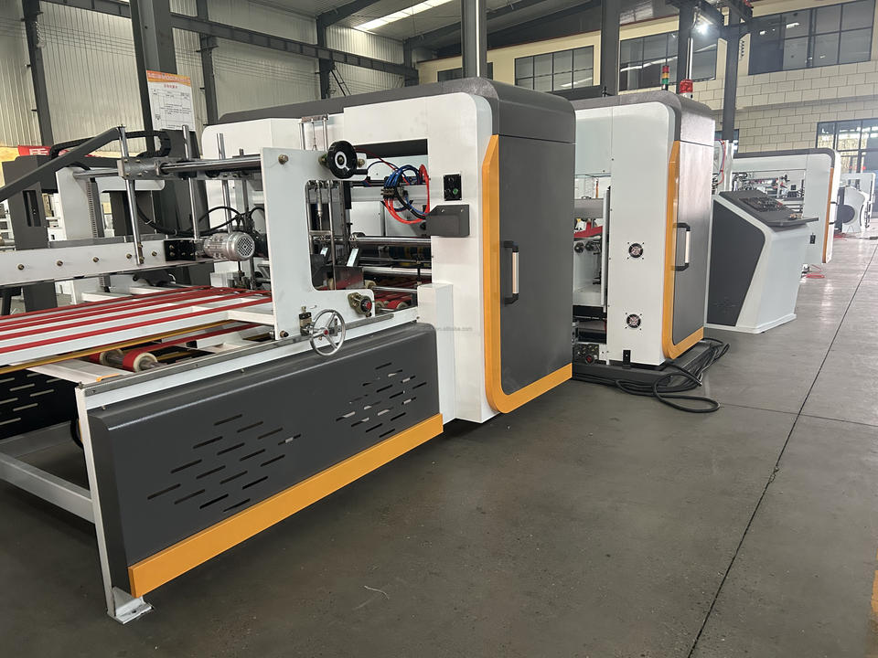 Fully Automatic Folder Stitcher Gluer Machine Carton Box Folder Gluer ...