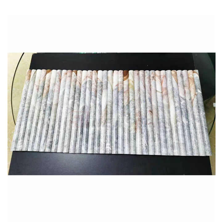 Natural Stone New Design Modern Fluted Wall Panel Round Surface Outdoor ...