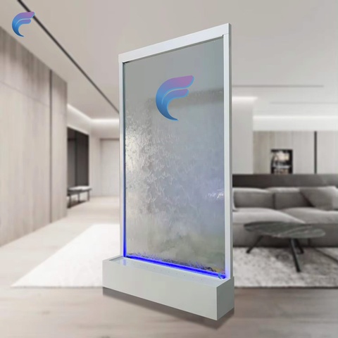 Custom-made Glass Waterfall - Elegant Indoor Feature