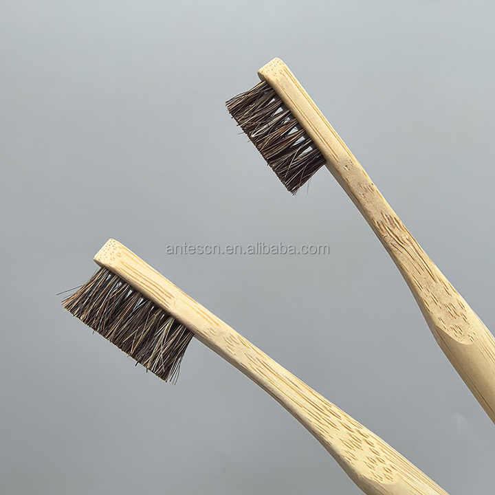 Natural Bamboo Toothbrush with Horse Hair Bristles Eco Friendly ...