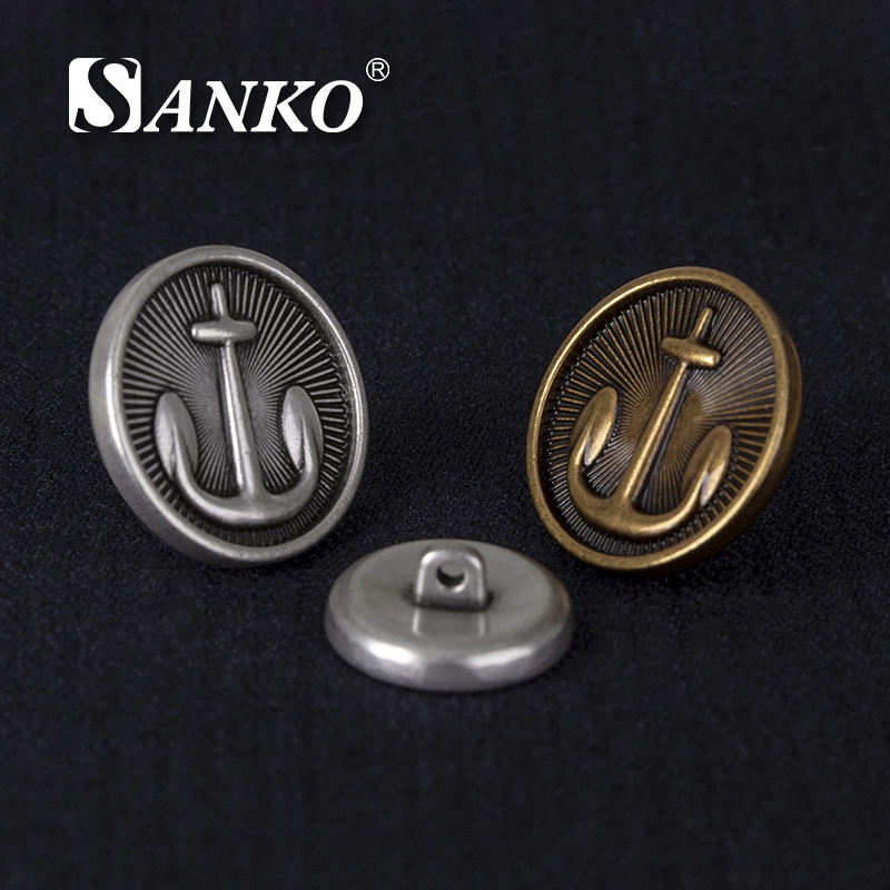 SANKO Vintage Nautical Anchor Button Metal Shank Uniform Button for ...