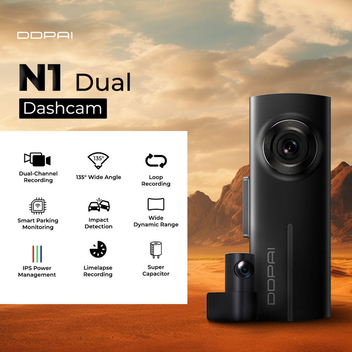DDPAI N1 Dual Dash Cam 1080p DDPai Car Video Recorder Black Box with ...
