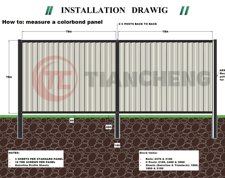 Corrugated Steel Fence Timber Colorbond Fencing Colorbond Fence Sheet ...