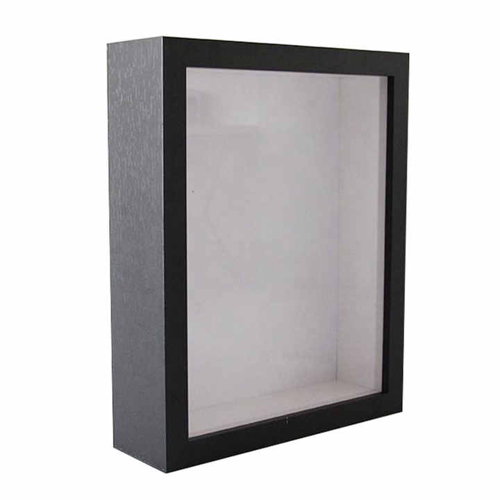 Custom All Black White Wood 3cm 5cm Depth Shadow Box Frame