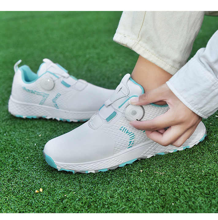 New Rotary Button Waterproof Breathable Golf Shoes Outdoor Grass Golf ...